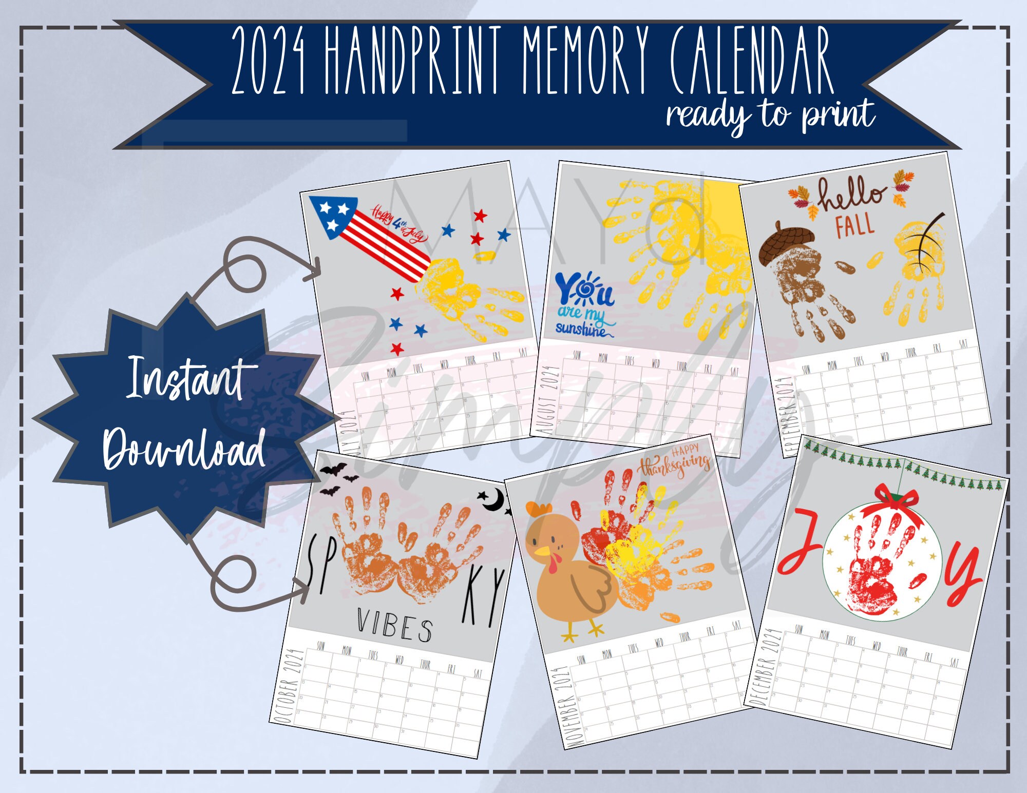 2024 Handprint Calendar - Memory Calendar - Great Gift - Etsy