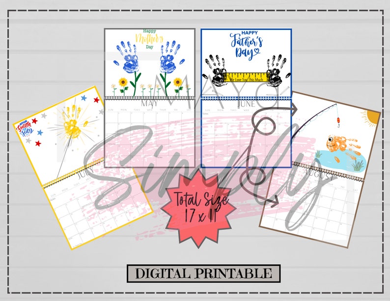 2023 Handprint Calendar Memory Calendar Keepsake Dated - Etsy