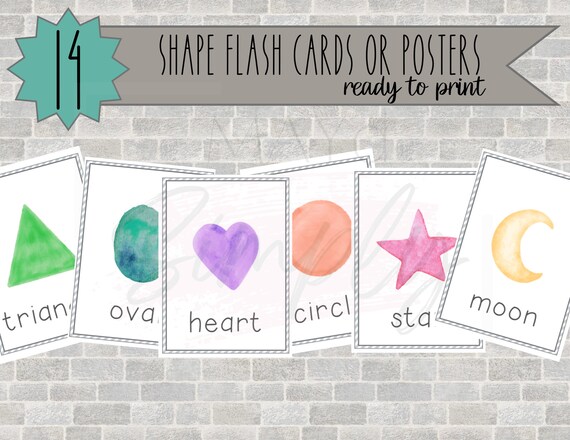 Shape Posters and Flash Cards Educational ABC Set Classroom - Etsy