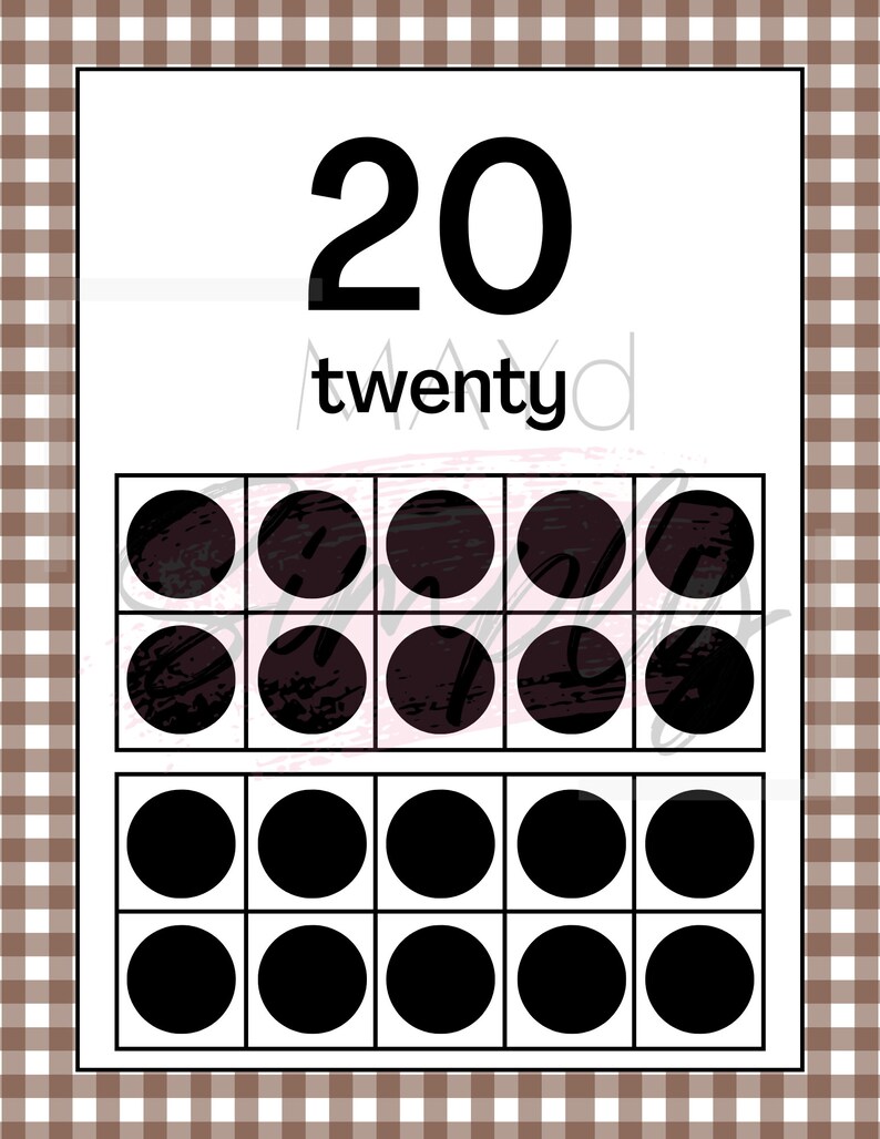 Number Posters and Flash Cards, Ten Frames, Twenty Frames, Educational ...