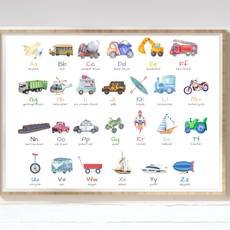 Transportation Alphabet - Etsy