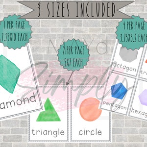 Shape Posters and Flash Cards, Educational ABC Set, Classroom ...