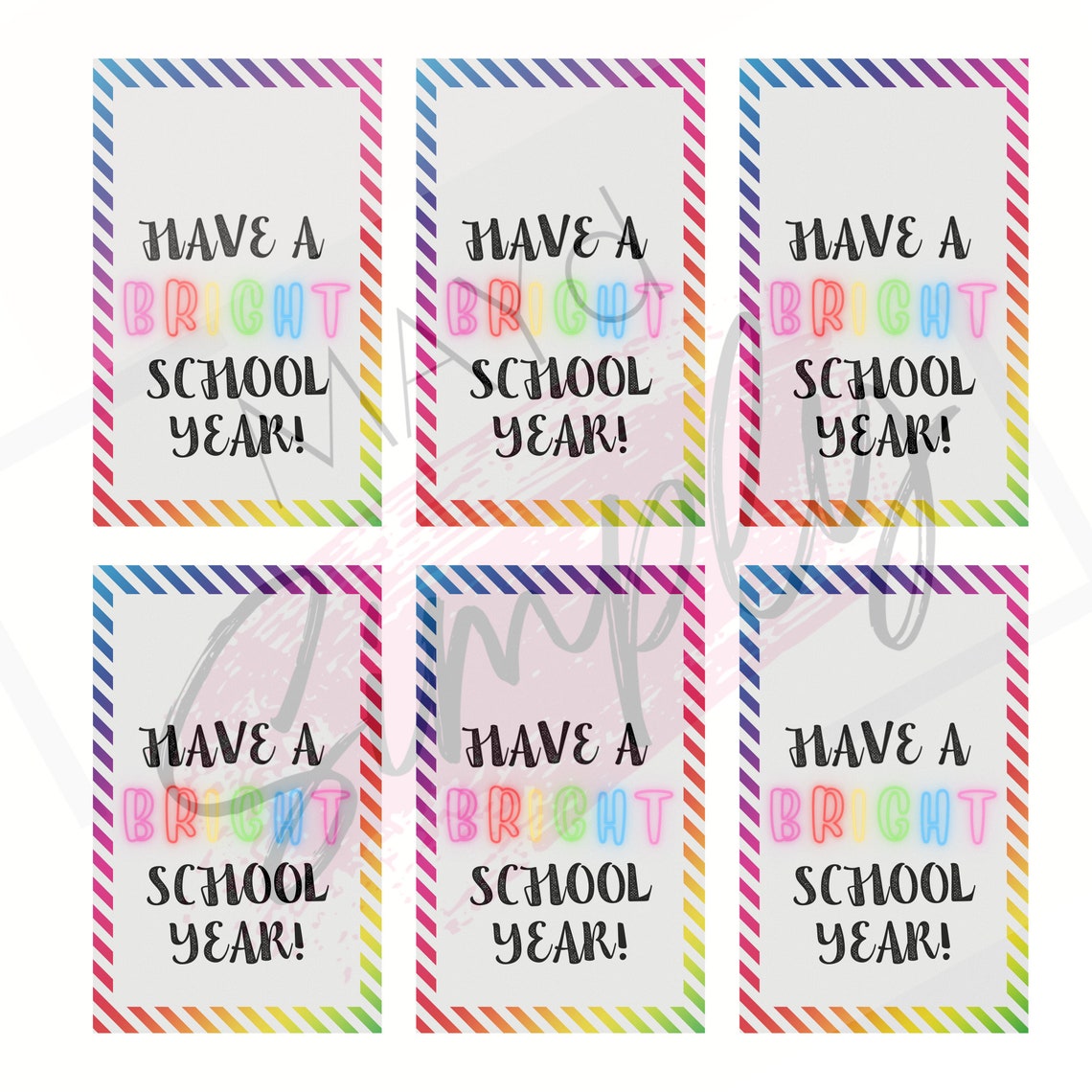 Back to School Gift Tag - Have a Bright School Year Gift Tag - Etsy