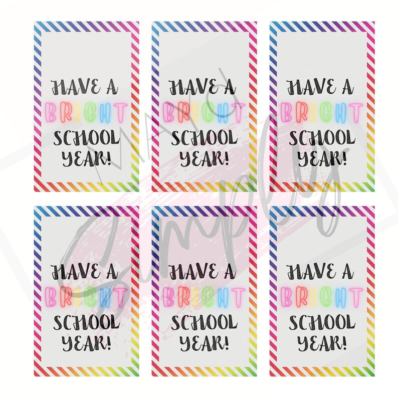 Back to School Gift Tag - Have a Bright School Year Gift Tag - Etsy