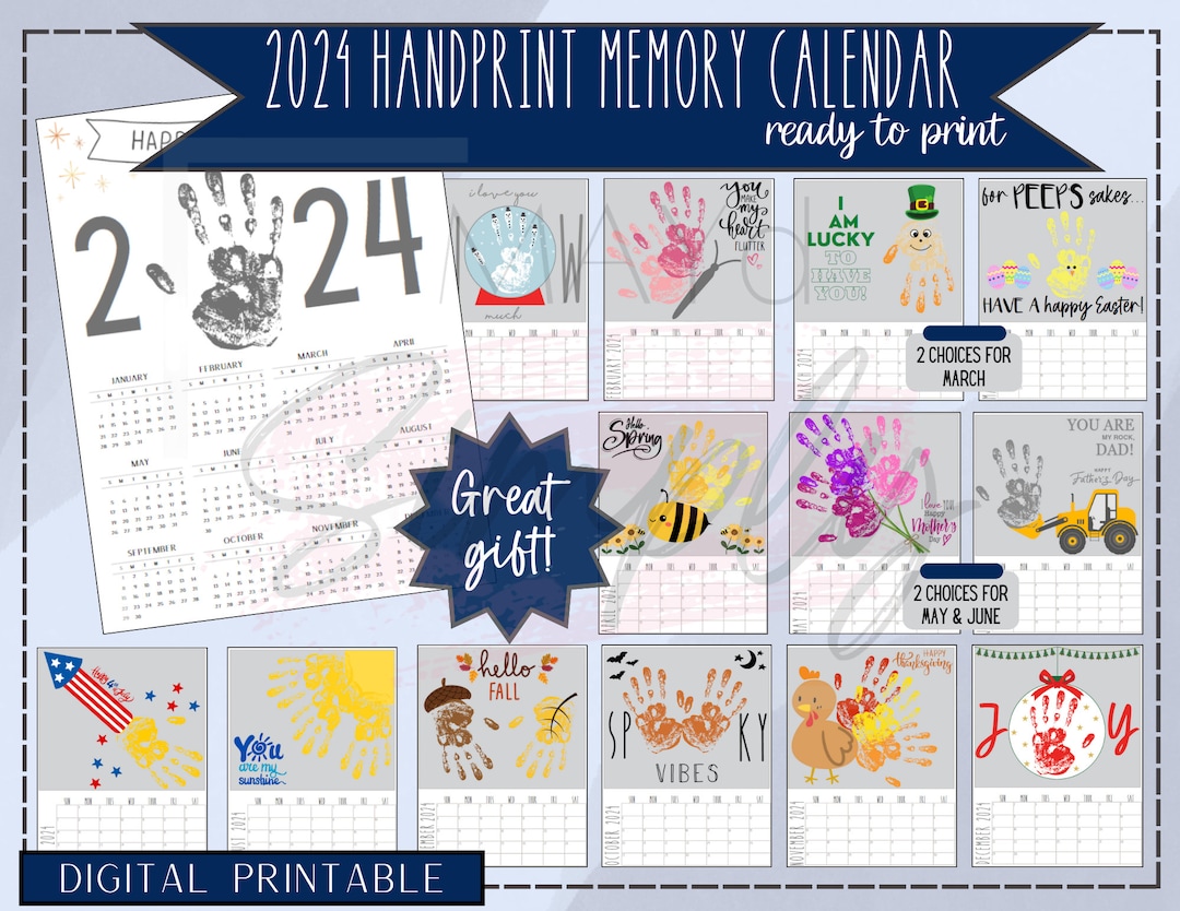 2024 Handprint Calendar - Memory Calendar - Great Gift - Etsy
