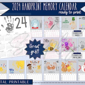 2024 Handprint Calendar - Memory Calendar - Great Gift - Etsy