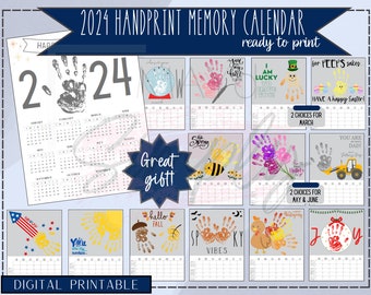 2024 Handprint Calendar Memory Calendar CANADA DATES Keepsake Dated ...