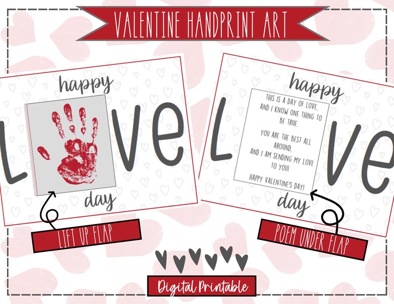 Valentine Handprint Art - Poem - Digital Download - Keepsake - Great ...