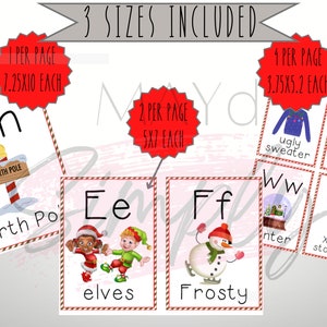 Christmas ABC Alphabet Posters and Flash Cards, Educational ABC Set ...