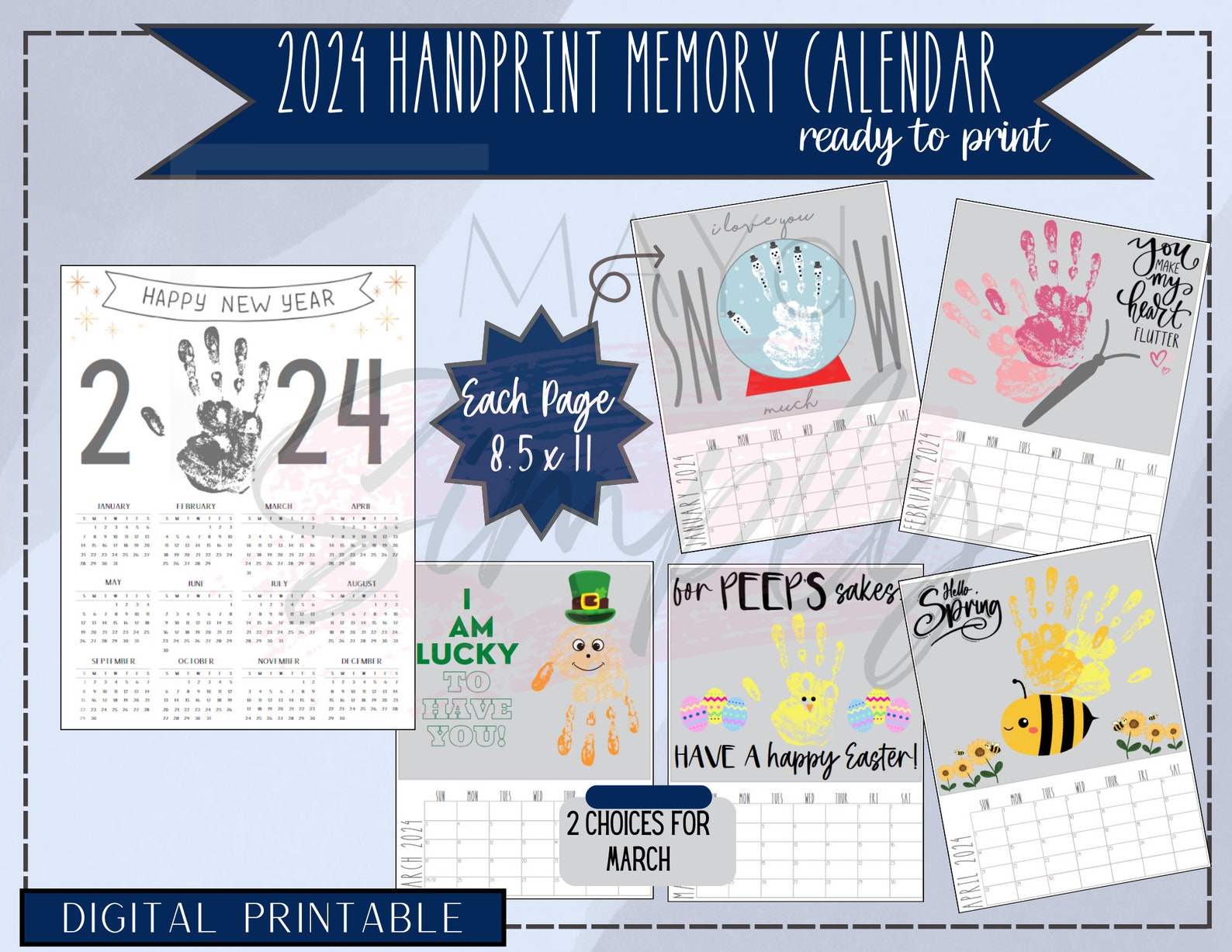 2024 Handprint Calendar - Memory Calendar - Great Gift - Etsy