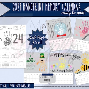 2024 Handprint Calendar - Memory Calendar - Great Gift - Etsy
