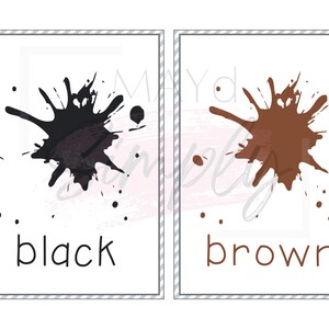 Color Posters and Flash Cards, Educational Set, Classroom, Homeschool ...