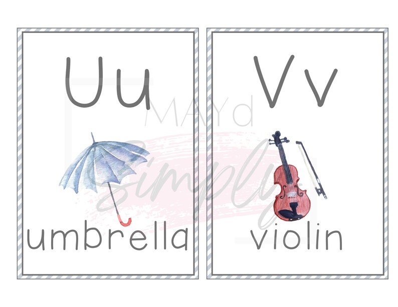 ABC Alphabet Posters and Flash Cards Educational ABC Set - Etsy