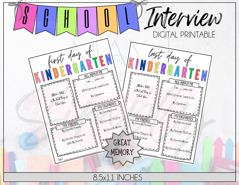 Yearly Back to School Interview - Digital - Printable - Beginning of ...