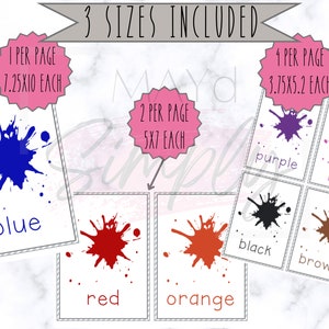 Color Posters and Flash Cards, Educational Set, Classroom, Homeschool ...