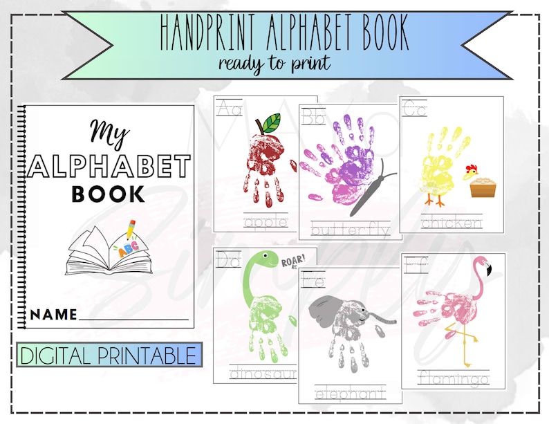 Alphabet Handprint Book - ABC, Keepsake, Memory Book - Etsy