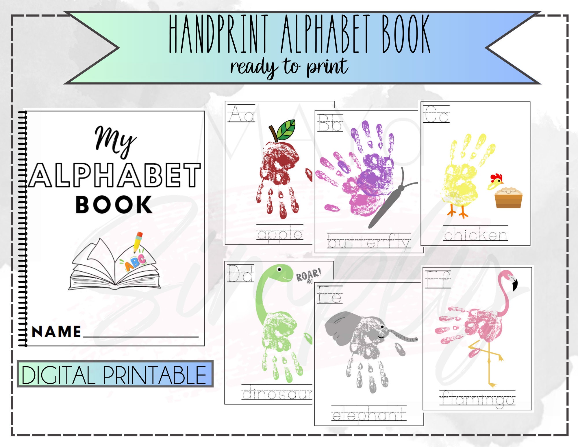 Alphabet Handprint Book - ABC, Keepsake, Memory Book - Etsy