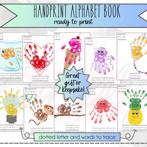 Alphabet Handprint Book - ABC, Keepsake, Memory Book - Etsy