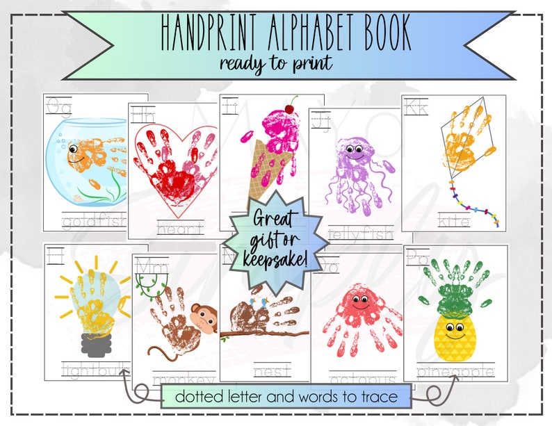 Alphabet Handprint Book - ABC, Keepsake, Memory Book - Etsy