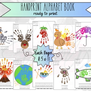 Alphabet Handprint Book - ABC, Keepsake, Memory Book - Etsy