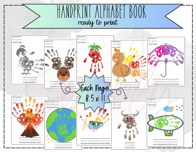 Alphabet Handprint Book - ABC, Keepsake, Memory Book - Etsy