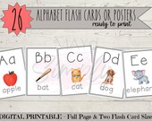 ABC Alphabet Posters and Flash Cards Educational ABC Set - Etsy