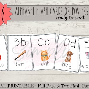 ABC Alphabet Posters and Flash Cards, Educational ABC Set, Classroom ...