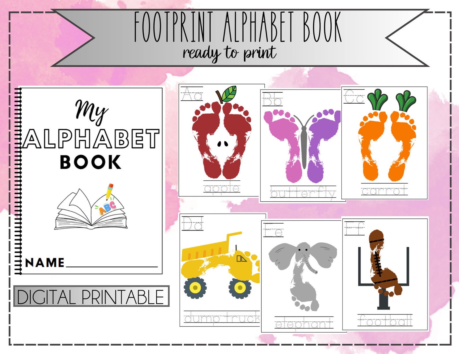 Alphabet Footprint Book - ABC, Keepsake, Memory Book - Etsy