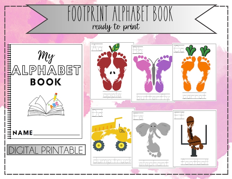 Alphabet Footprint Book - ABC, Keepsake, Memory Book - Etsy