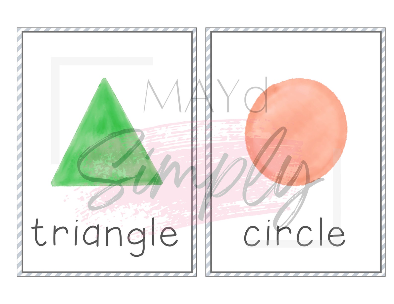 Shape Posters and Flash Cards, Educational ABC Set, Classroom ...