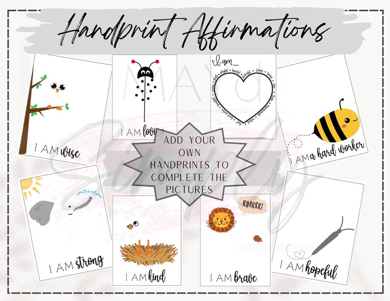 Handprint Affirmation Craft, Book, Keepsake, Art - Etsy