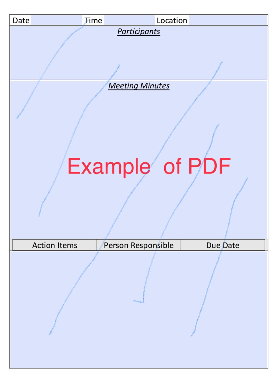 Meeting Minutes Form (simple) - Etsy