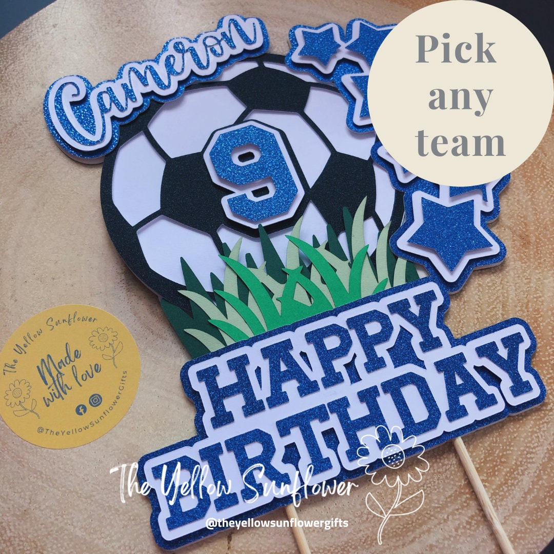 Personalised 3D Football Birthday Cake Topper - Etsy UK