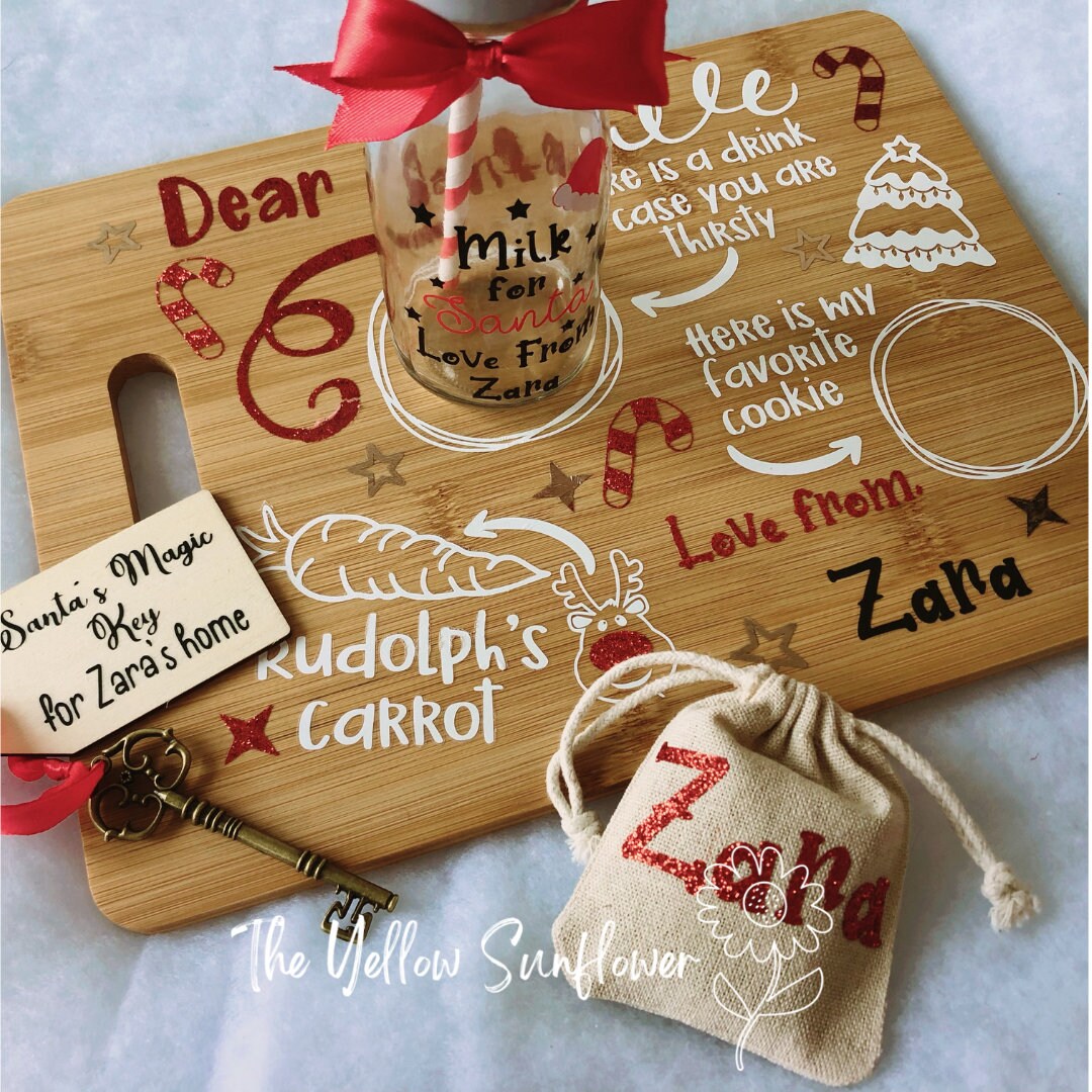 Personalised Christmas Eve Board I Wooden Board I Milk for - Etsy UK