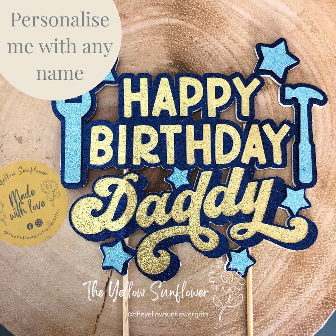 Personalised Handyman Themed Cake Topper | Building Tools ...
