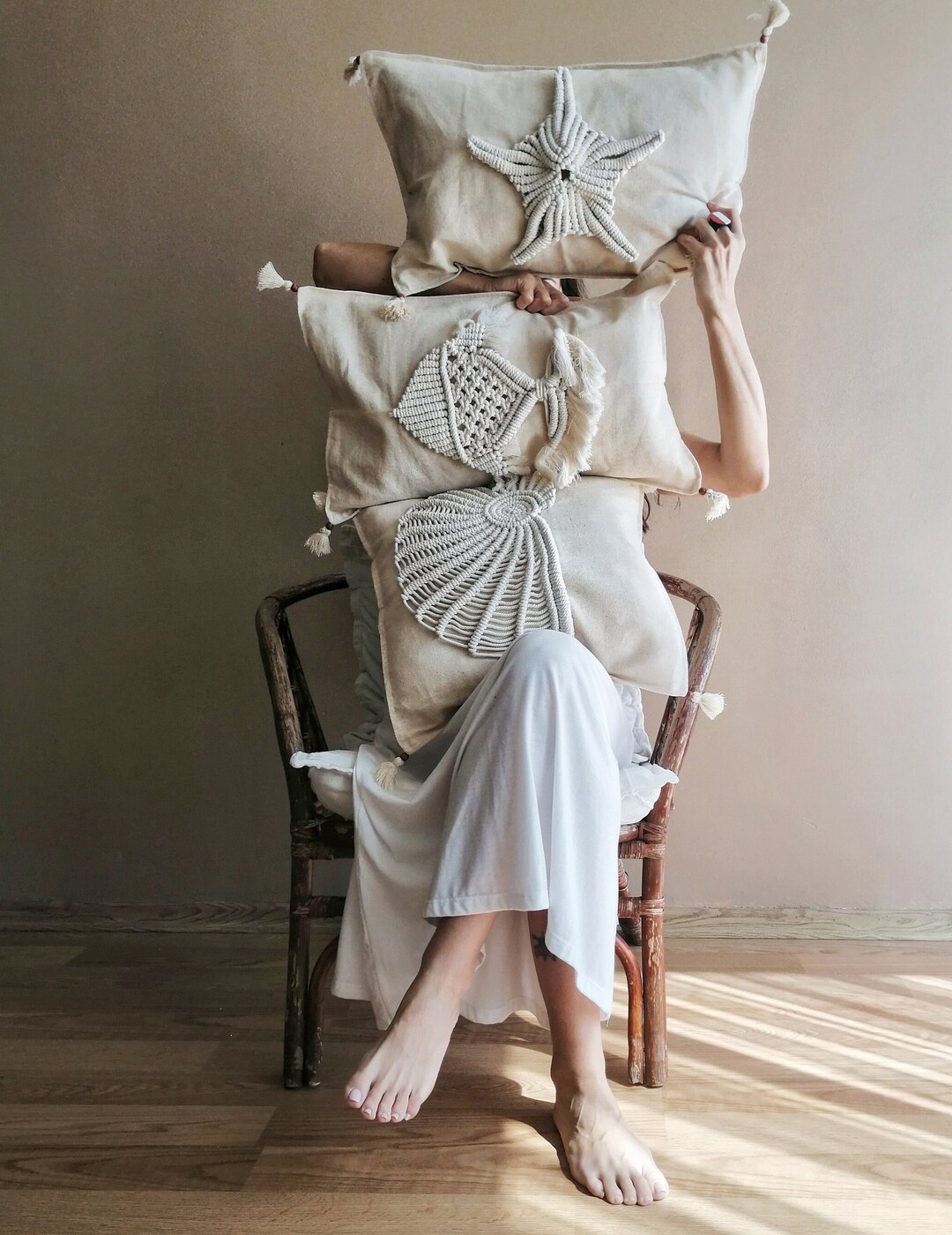 Summer Themed Macrame Throw Pillowcase Macrame Decorative - Etsy