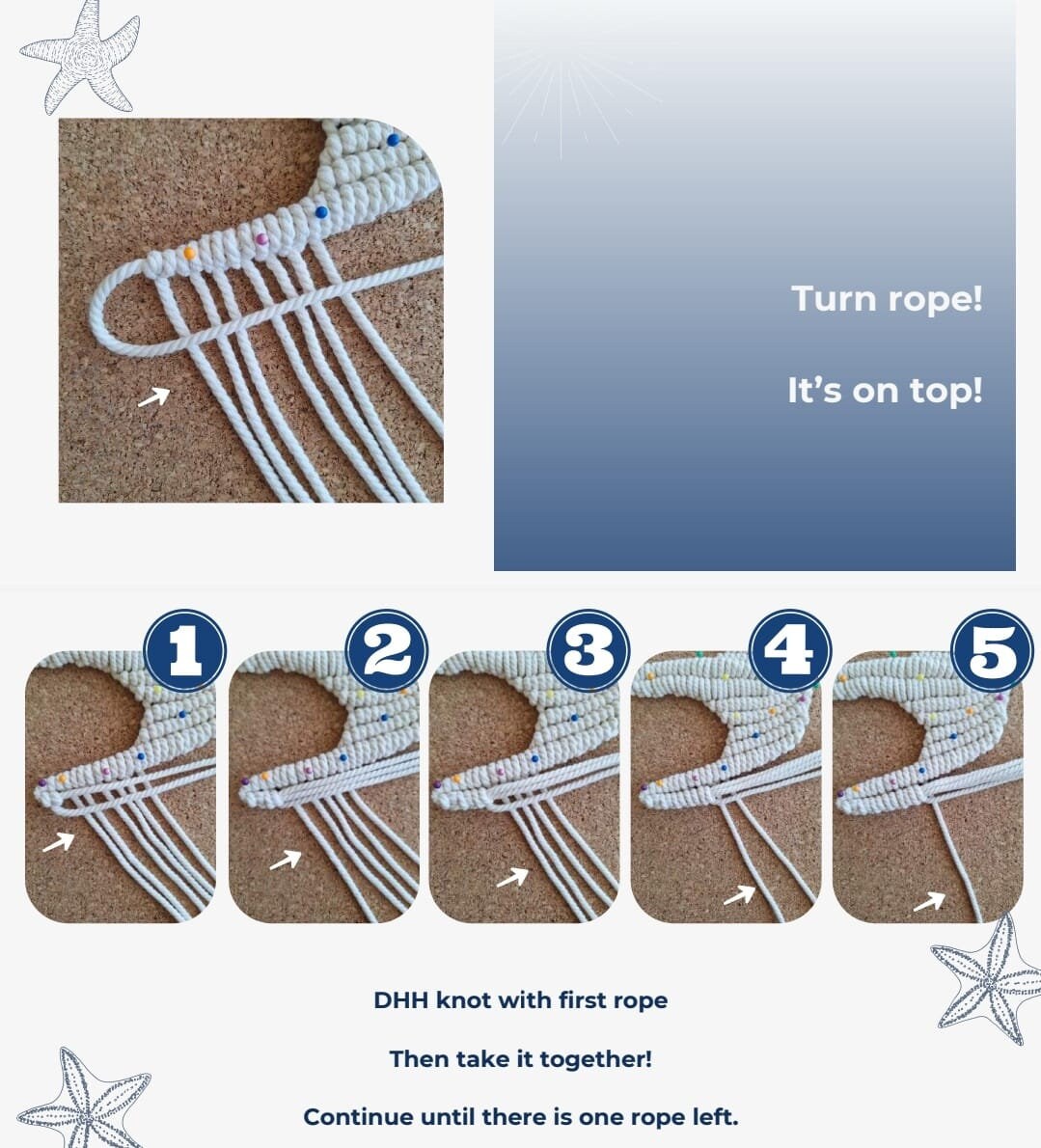 Macrame Starfish Pillowcase Pattern: Photo & Writing Tutorial (PDF) - Etsy