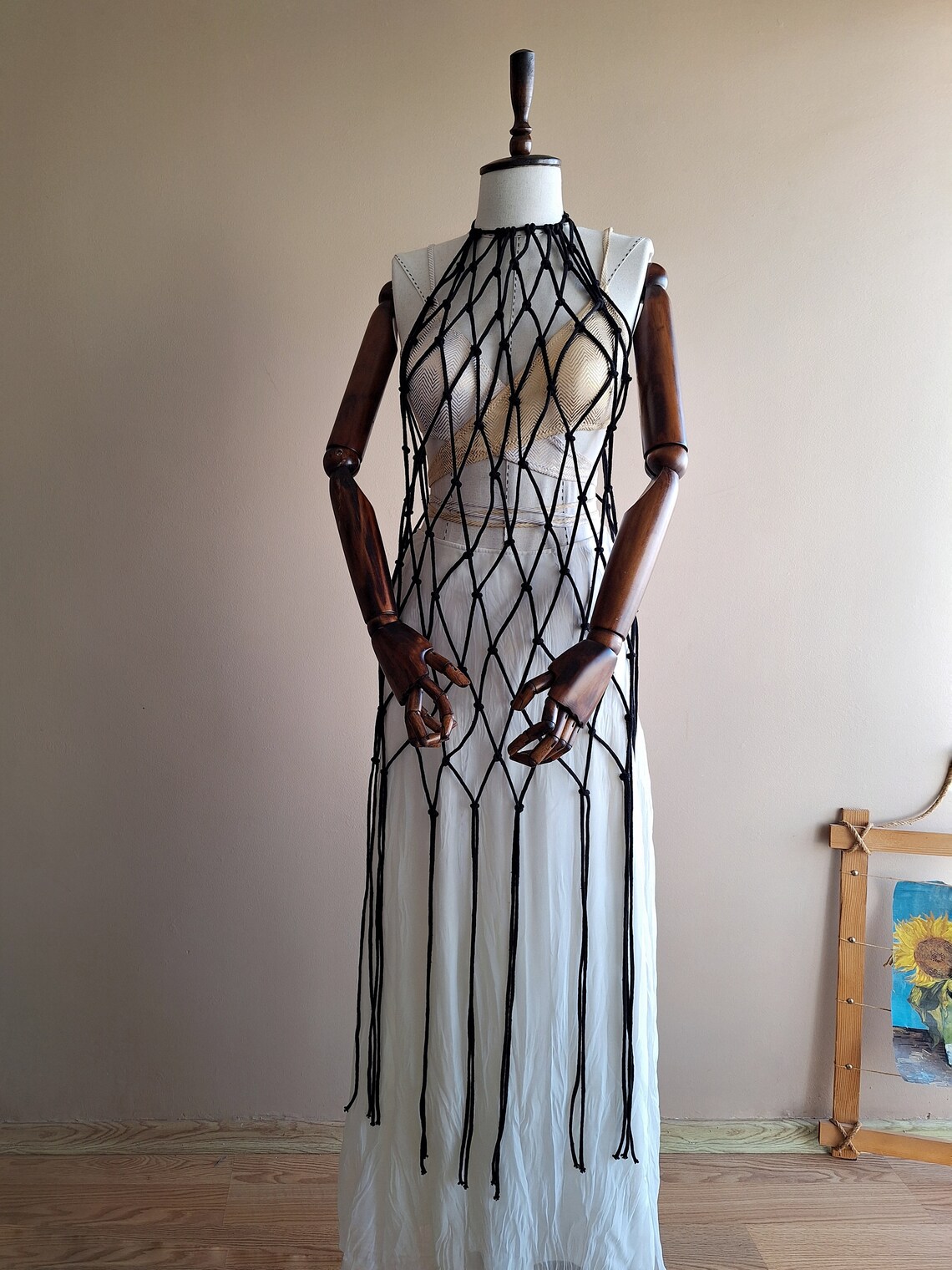 Macrame Mesh Tops, Halter Neck Tops, Back Ties Dress, Macrame Beach ...