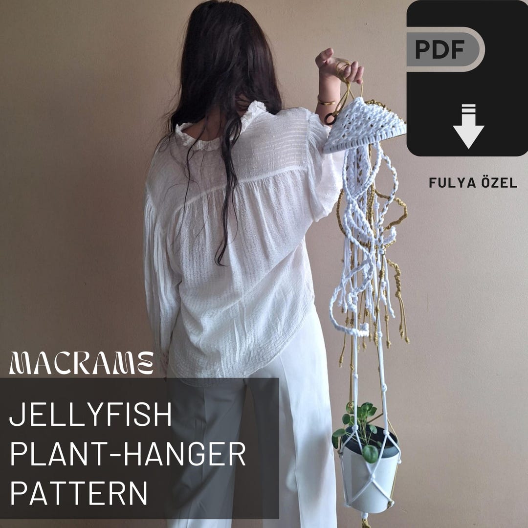 Macrame Jellyfish Plant Hanger Pattern: Photo Tutorial (PDF Guide) - Etsy