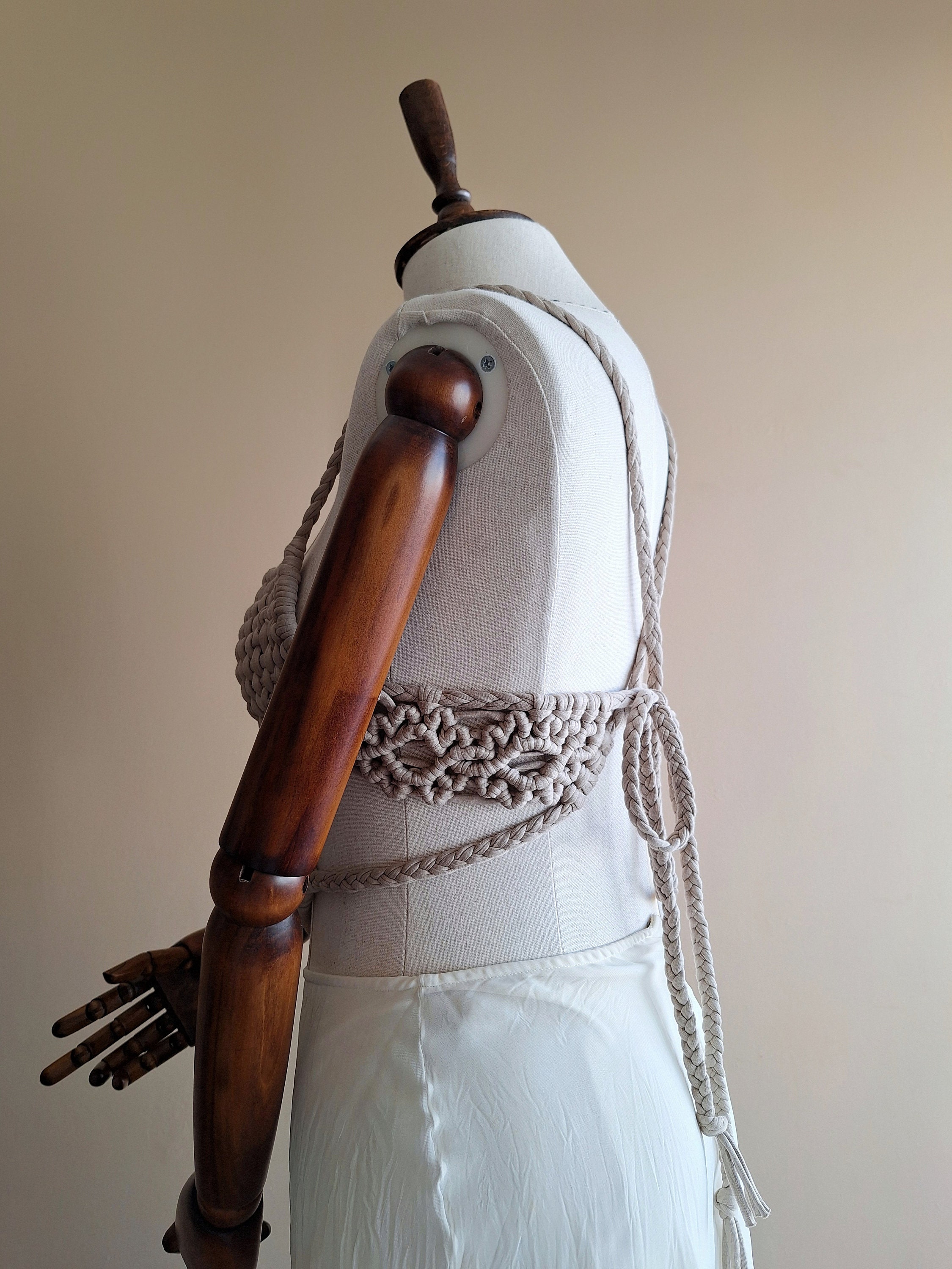 Macrame Woman Tops, Cut-out Details Crop Tops, Tassel Shorts, Macrame ...