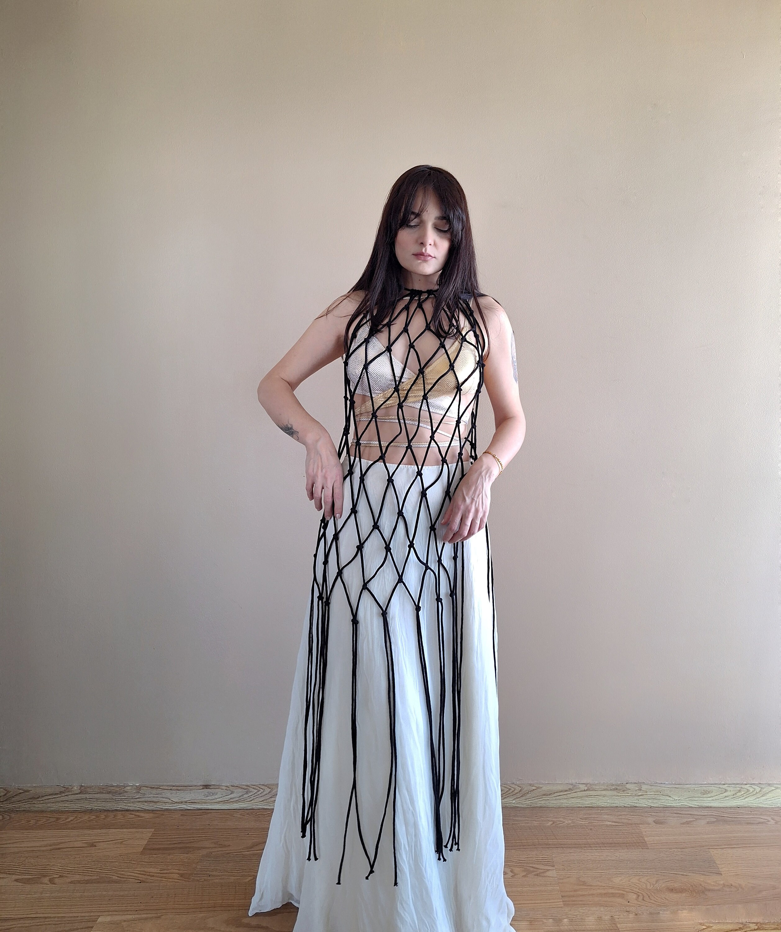 Macrame Mesh Tops, Halter Neck Tops, Back Ties Dress, Macrame Beach ...