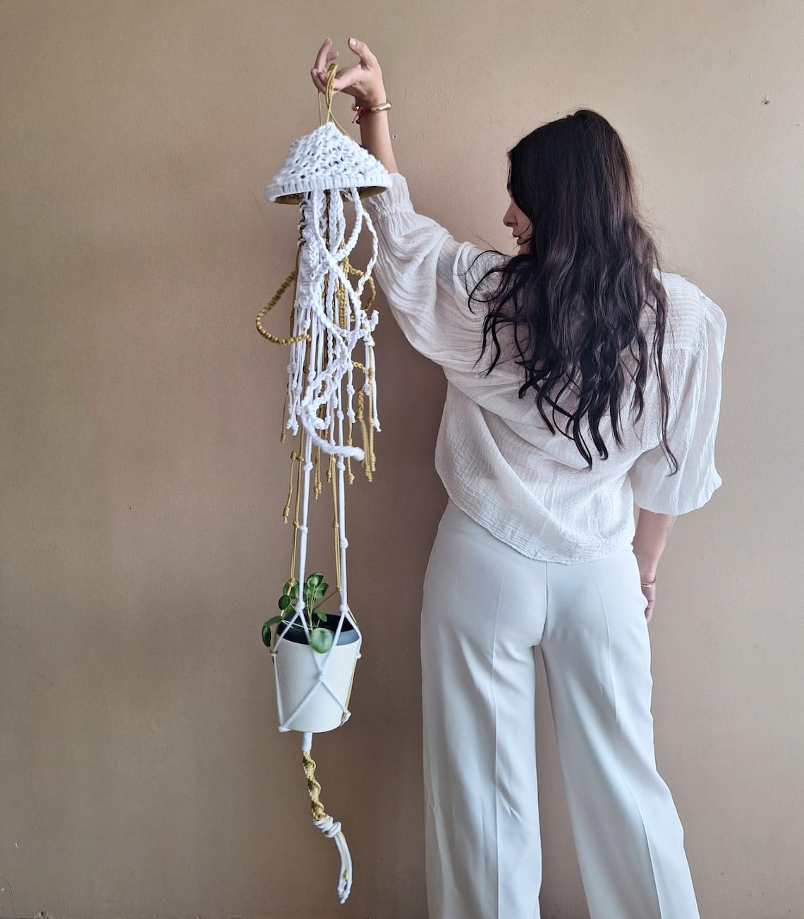 Macrame Jellyfish Plant Hanger Pattern: Photo Tutorial (PDF Guide) - Etsy