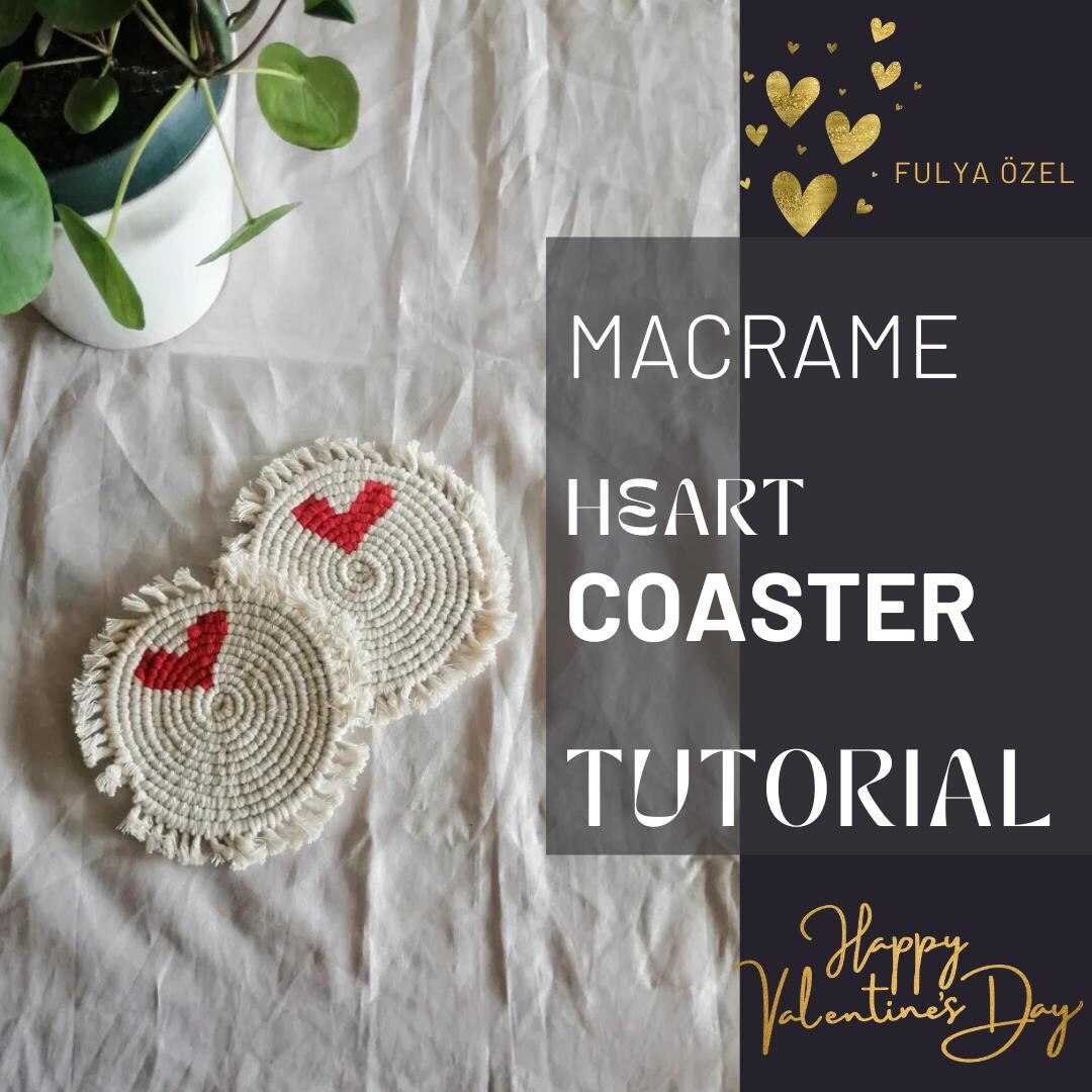 Macrame Coaster Pattern, Macrame Coaster With Heart Detail, PDF File ...