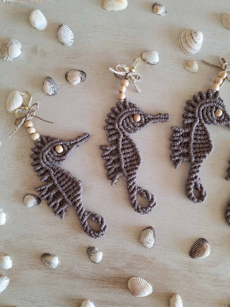 Macrame Keychain Hippocampus PDF Guide-photo Tutorial - Seahorse ...