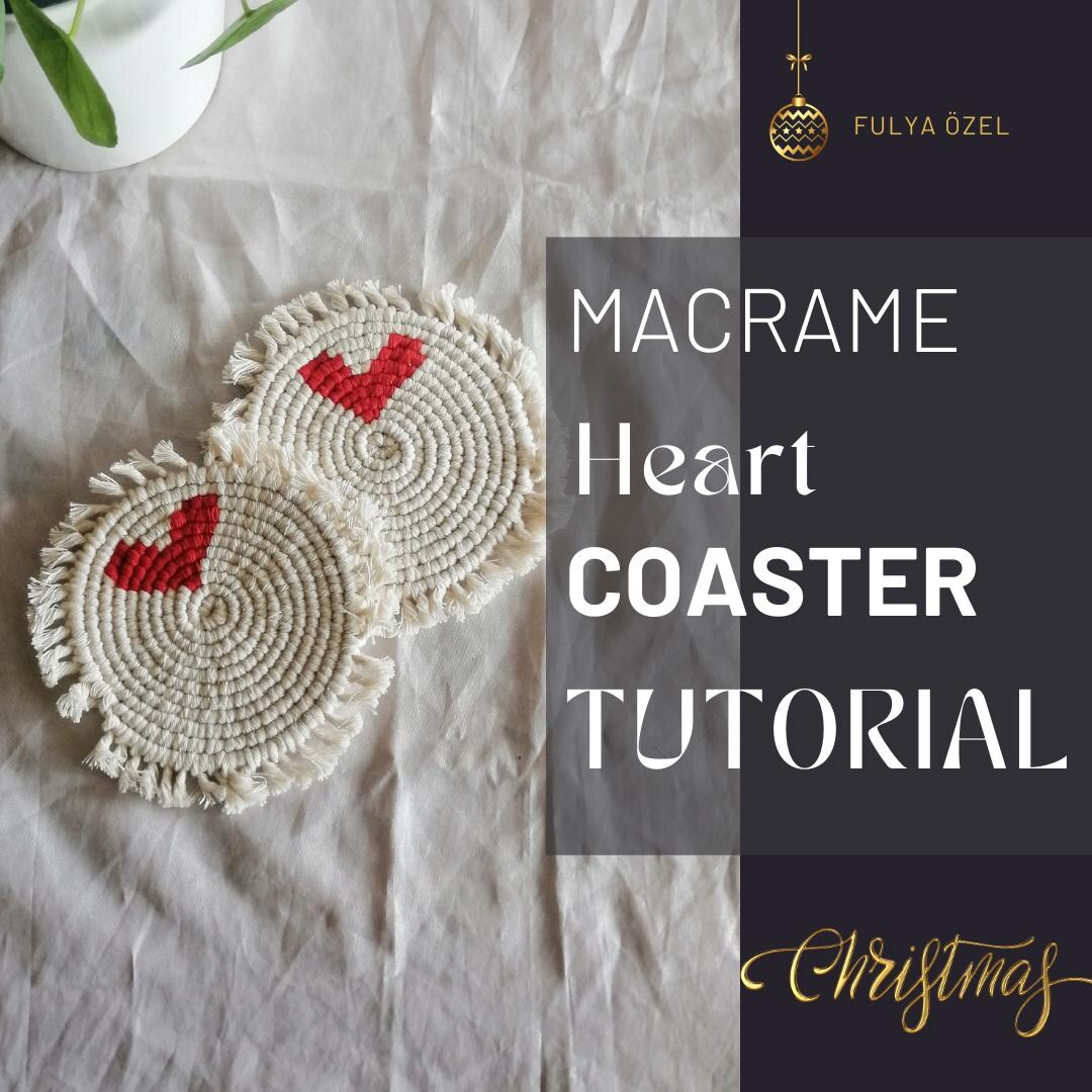 Macrame Coaster Pattern, Circle Macrame Coaster With Heart Detail, PDF ...