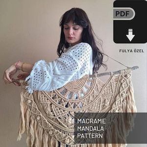 Macrame Mandala Pattern, PDF Tutorial, Photograph and Written Stroy, Intermediate Level, Mandala ...