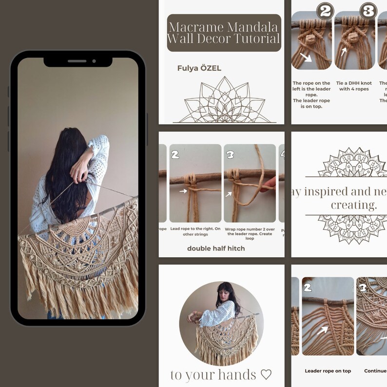 Macrame Mandala Pattern, Mandala Pattern , PDF File Tutorial , Writing and With Photographs ...