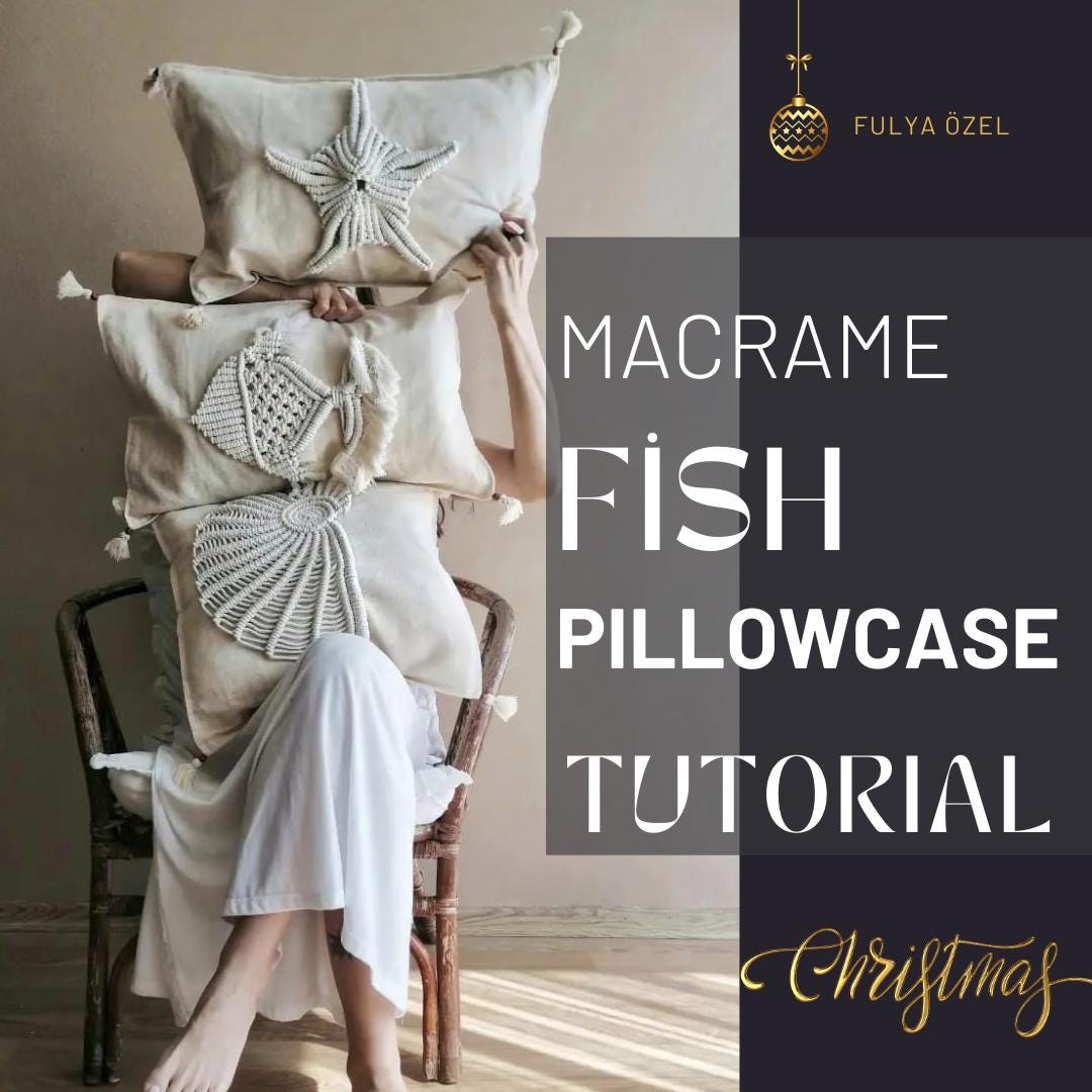 Macrame Pattern, Fish Pattern , PDF File Tutorial , Writing and With Photographs Tutorial ...