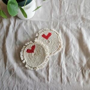 Macrame Coaster Pattern, Macrame Coaster With Heart Detail, PDF File ...