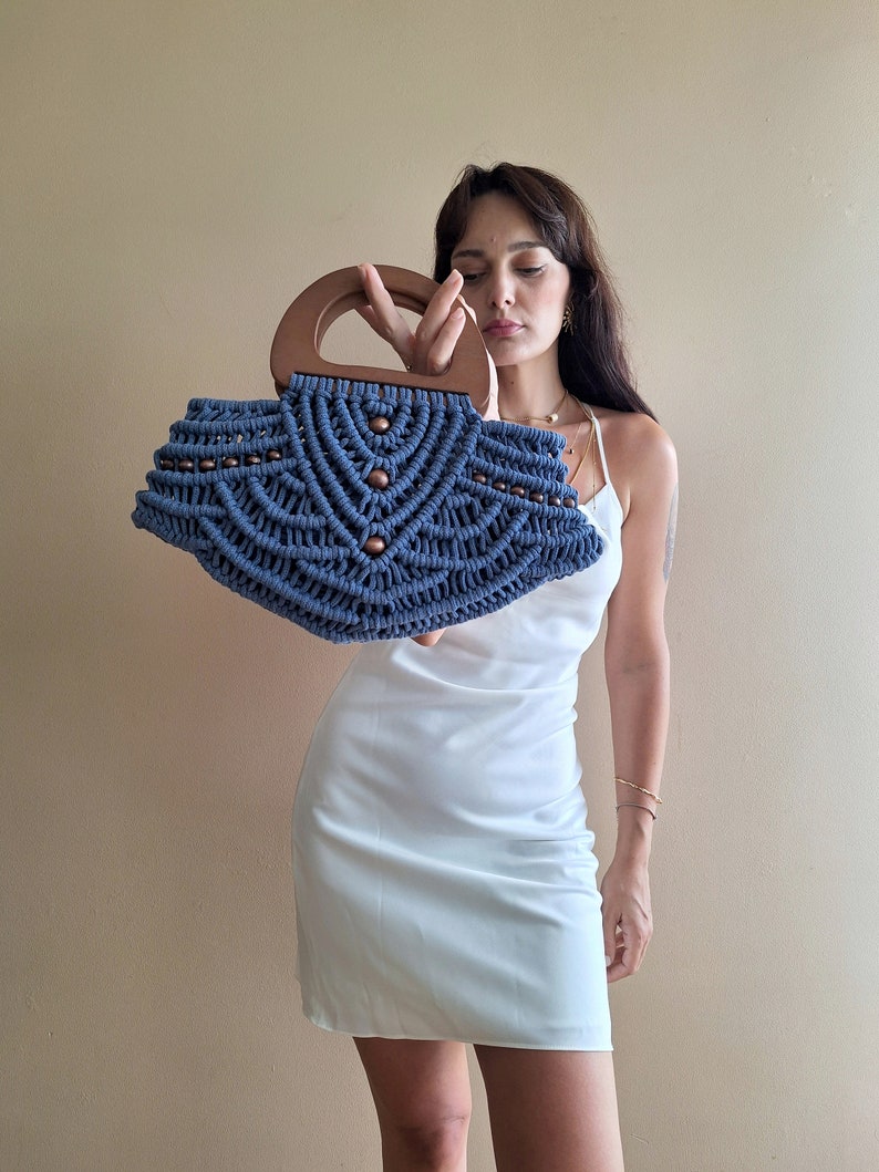 Macrame Bag Tutorial, Macrame Pattern, Handbag Pattern, PDF File Writing and With Photographs ...